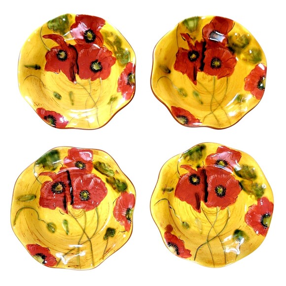 Ambiance | Dining | Ambiance Fleur Rouge By Nanette Vacher Set Of 4 ...